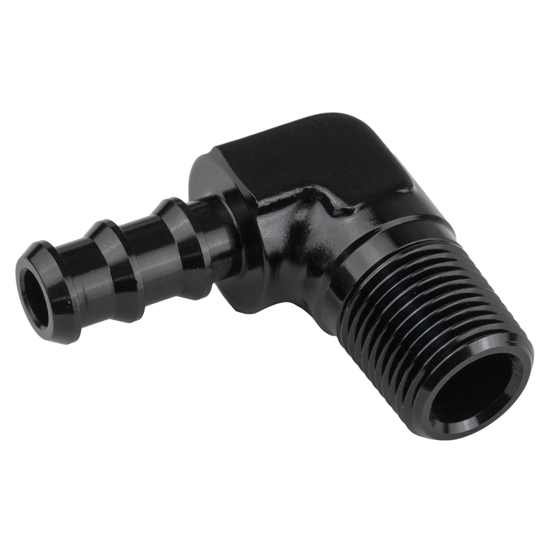 90 Degree 3 8 Barb Fitting To 1 4 NPT Black Proflow 90 Degree 3 8 Barb Fitting To 1 4 NPT Black Proflow