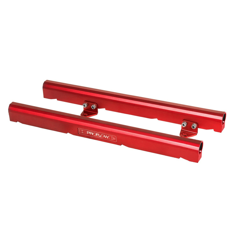 Proflow Fuel Rails Kit, Billet Aluminium, Red Anodised, For Holden For ...